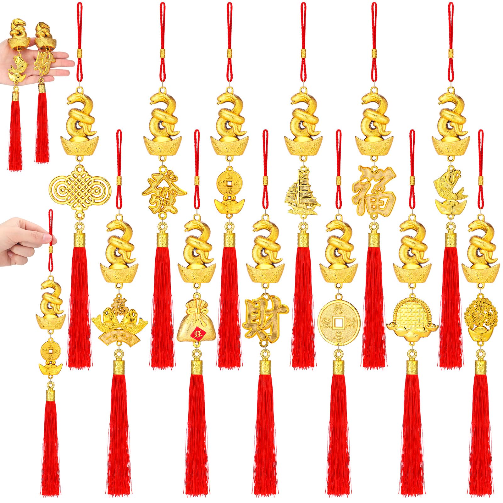 Marsui 24 Pcs Chinese New Year Decorations 2025 Year of The Snake ...