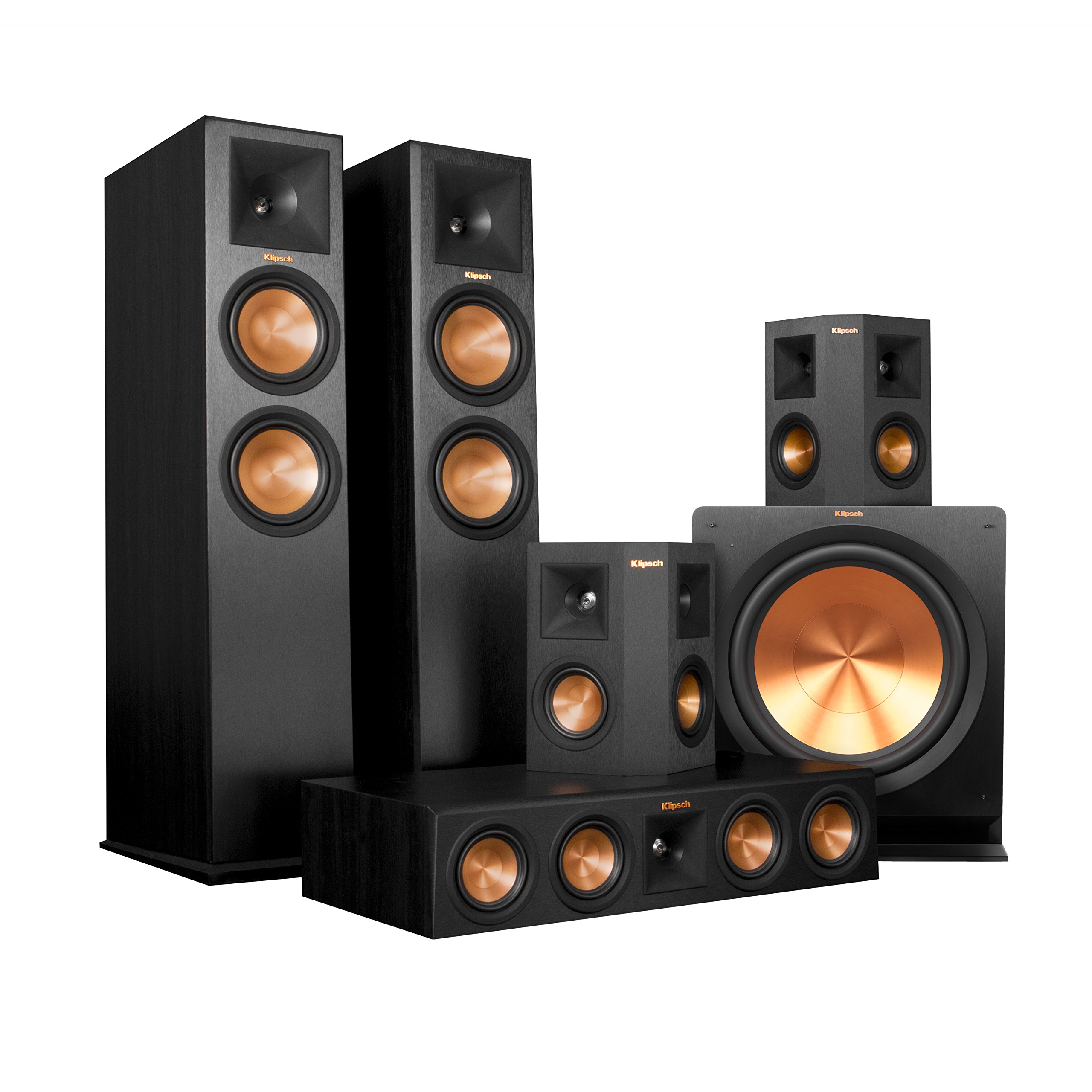 Klipsch RP 280FA Home Theater System Bundle Black With Yamaha RX 