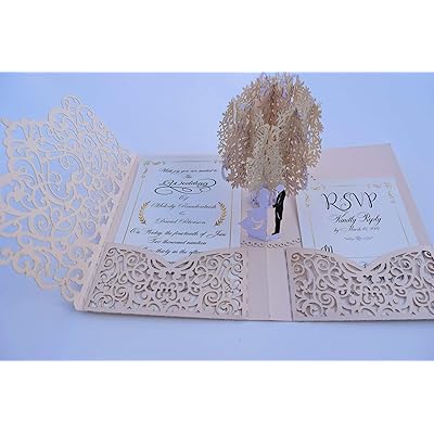 Buy Pop up Wedding Invitation Pocket-Folds with Envelope. Memorable ...