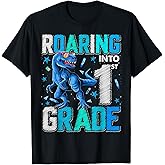 Amazon.com: Roaring into 1st First Grade Dino Shirt for Kids Boys Girls ...
