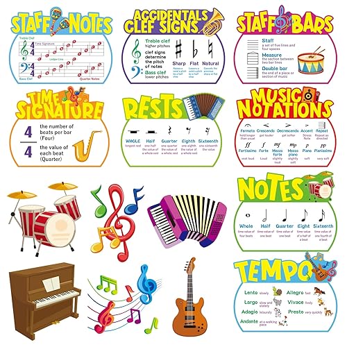 14 Pieces Music Elements Bulletin Board Set Musical Education Posters ...