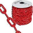 BISupply Red Plastic Chain Links - 125ft x 2in Plastic Barrier Chain ...