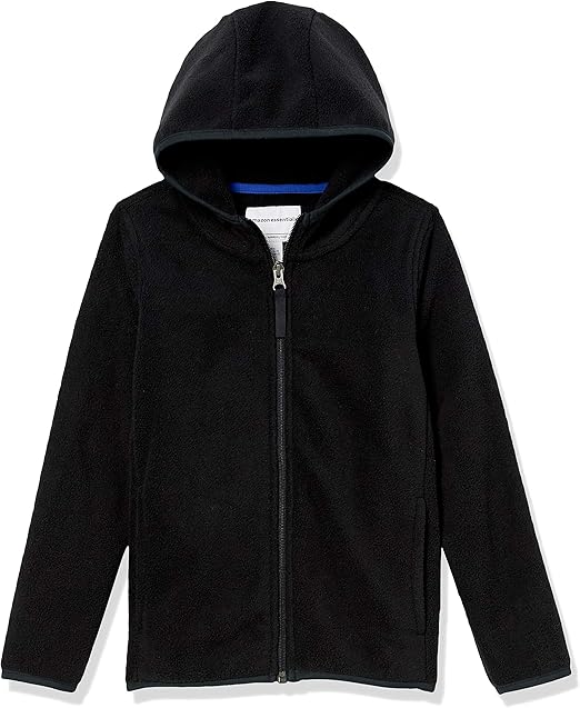Amazon Essentials Polar Fleece Full-Zip Hooded Jackets, Black, 2 Years ...
