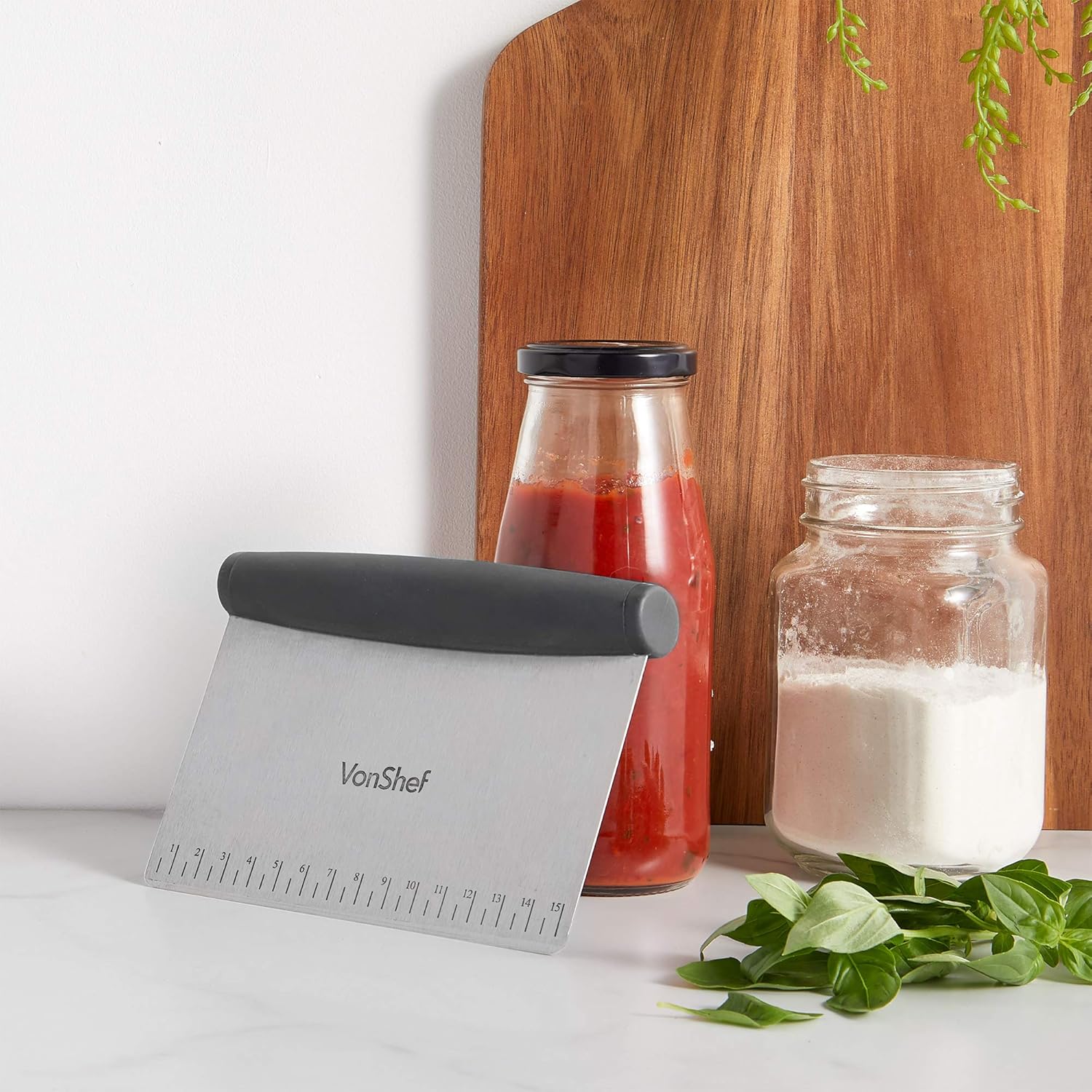 VonShef Dough Scraper & Cutter Stainless Steel for Pizza, Bread ...