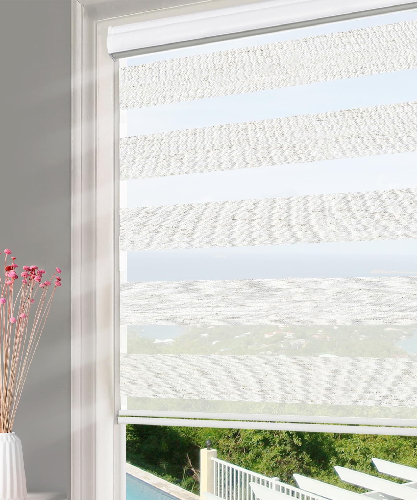 Homebox Zebra Blinds for Indoor Windows Shades, Faux Linen Roller ...