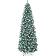 Amazon.com: Best Choice Products 9ft Blue Spruce Pencil Christmas Tree ...