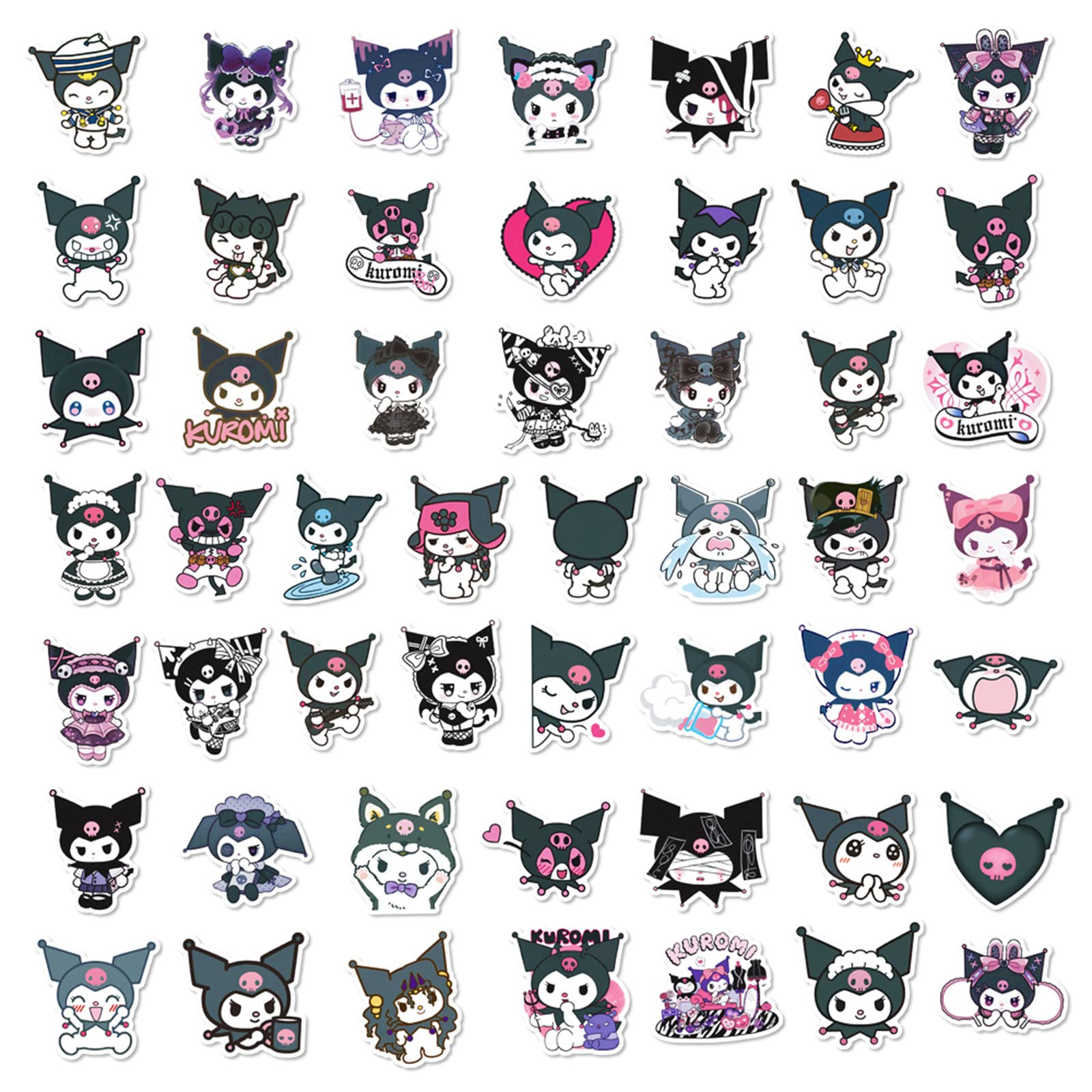 Kuromi Stickers Pack 50Pcs, Cannity Cute Kawaii Stickers For Water ...