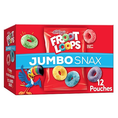 Kellogg's Froot Loops Jumbo Snax Cereal Snacks, Kids Snacks, Fruit ...