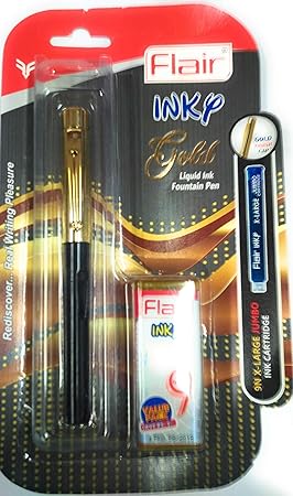 Flair Inky Gold Fountain Pen - Pack of 4: Amazon.in: Office Products