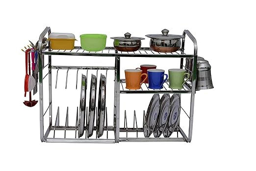 DHSVS Stainless Steel Heavy Kitchen Stand, Bartan Stand, Kitchen Rack ...