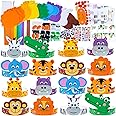 Amazon.com: Winlyn 24 Sets Jungle Animal Headbands Craft Kits Safari ...
