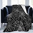 Amazon.com: Spider Cobweb Spiderweb Halloween Goth Pattern Flannel ...