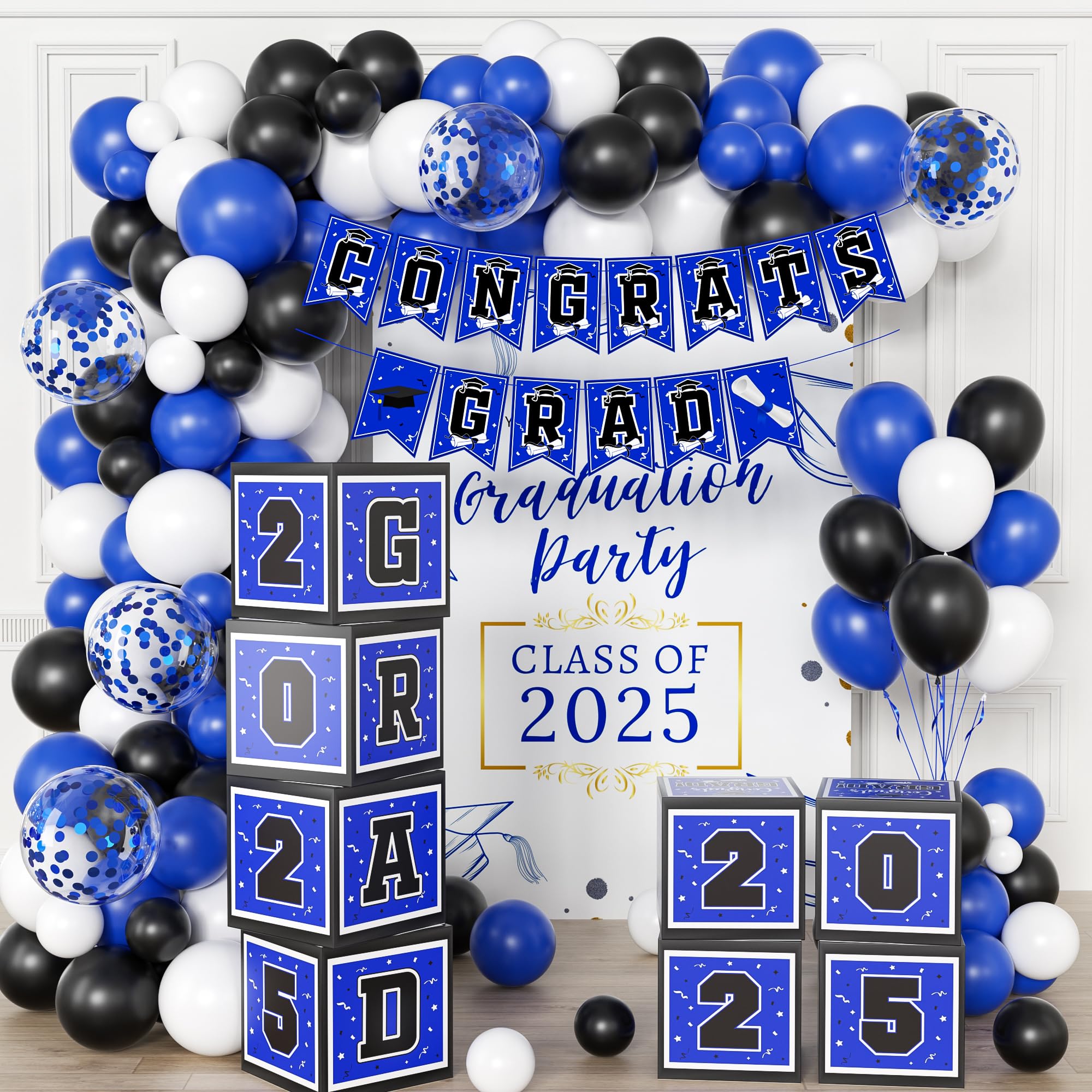 Graduation decorations class of 2025,Grad 2025 Boxes,balloons of number 2025 for men women ...