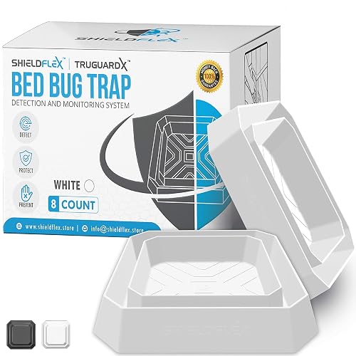 Bed Bug Trap — 8 Pack | TruGuard X Bed Bug Interceptors (White) | Eco ...
