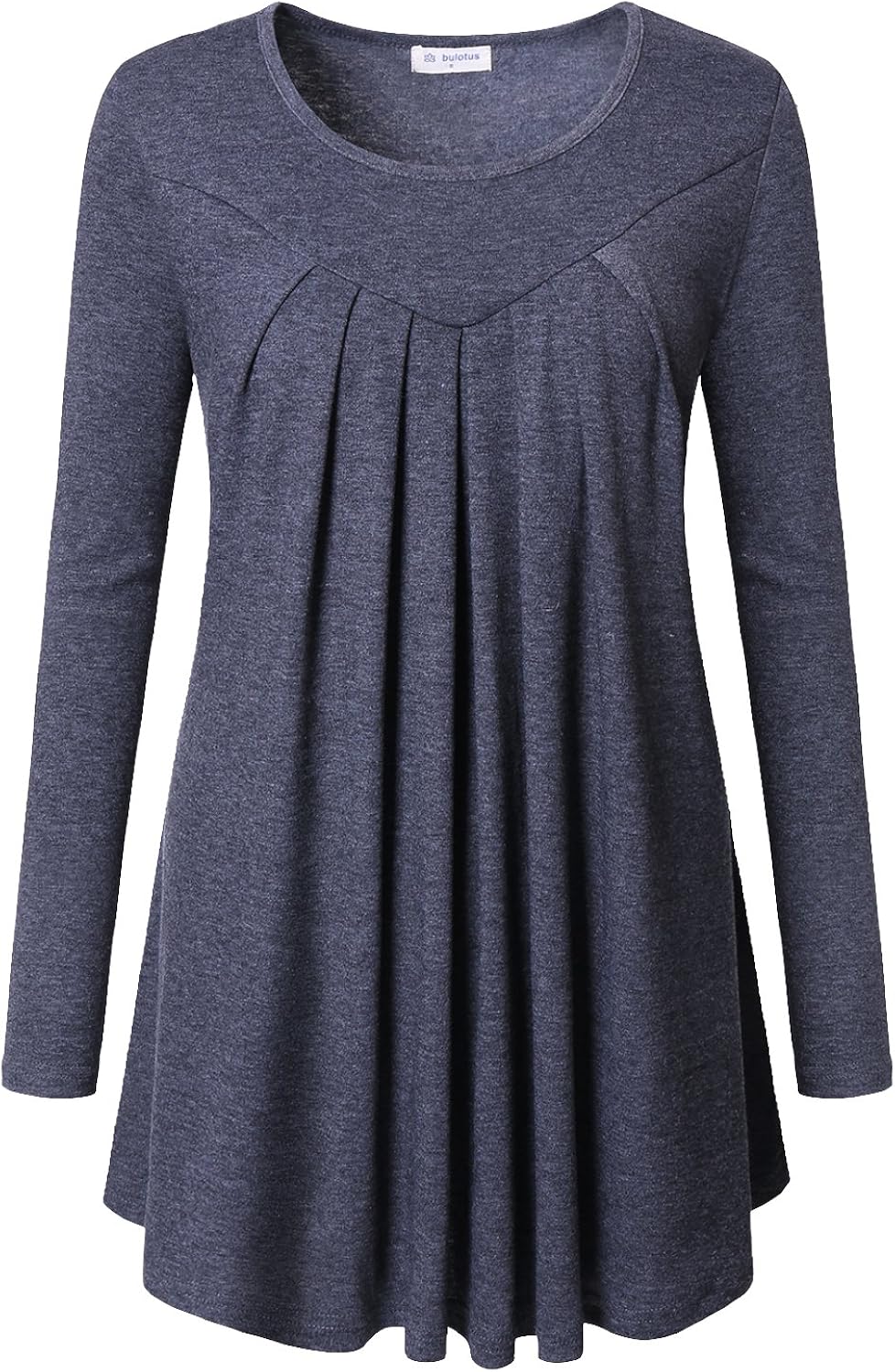 Bulotus Tunic Shirt Women, Women's Scoop Neck Long Sleeve Cotton Knit ...