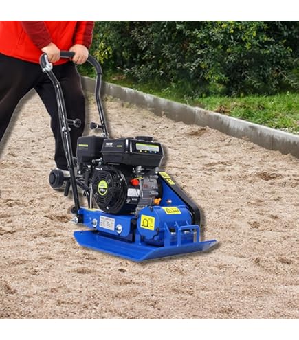 Paver Pads Plate Compactor Rammer 5.5 HP Gas Engine Of Compaction Force ...