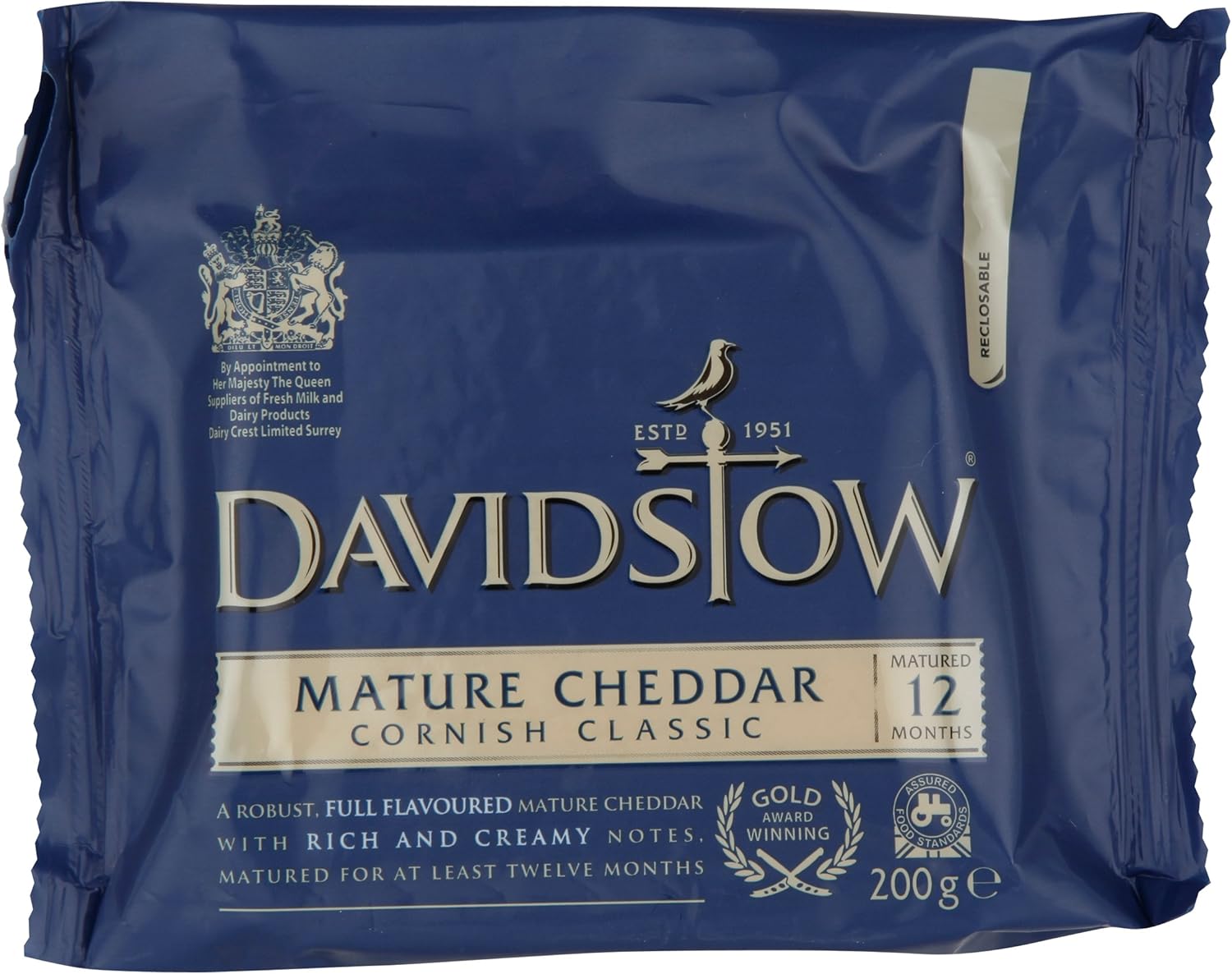Davidstow Mature Cheddar Cornish Classic, 200g: Amazon.co.uk: Grocery
