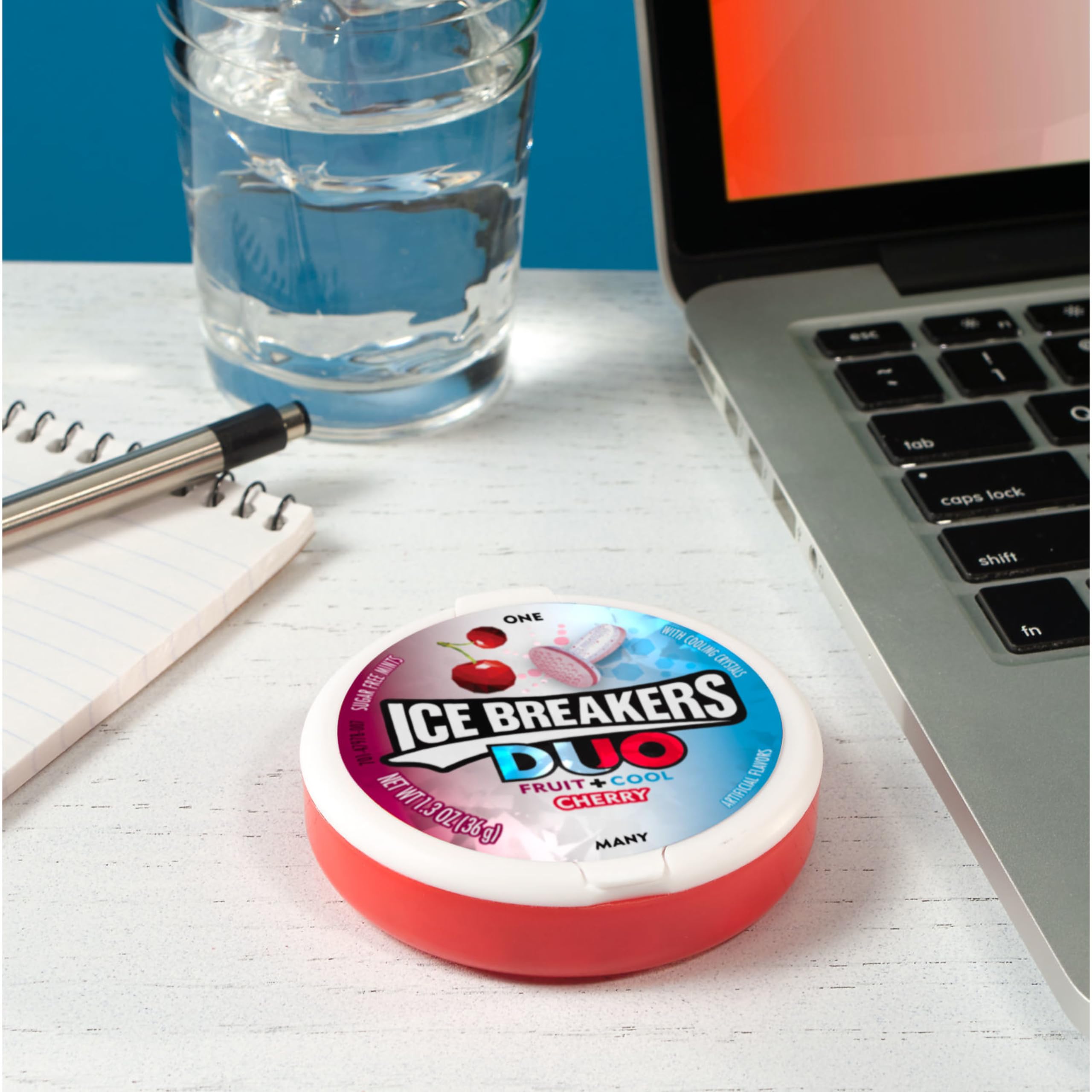 ICE BREAKERS Duo Fruit Plus Cool Cherry Sugar Free Breath Mints Tins, 1.3 oz (8 Count) | Pricepulse