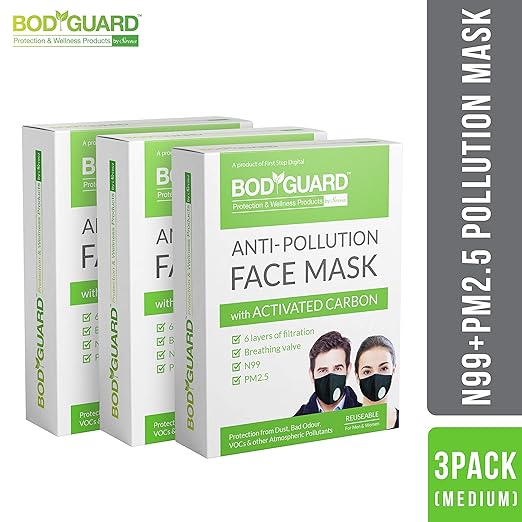 Bodyguard Reusable Anti Pollution Face Mask With Activated Carbon, N99 ...