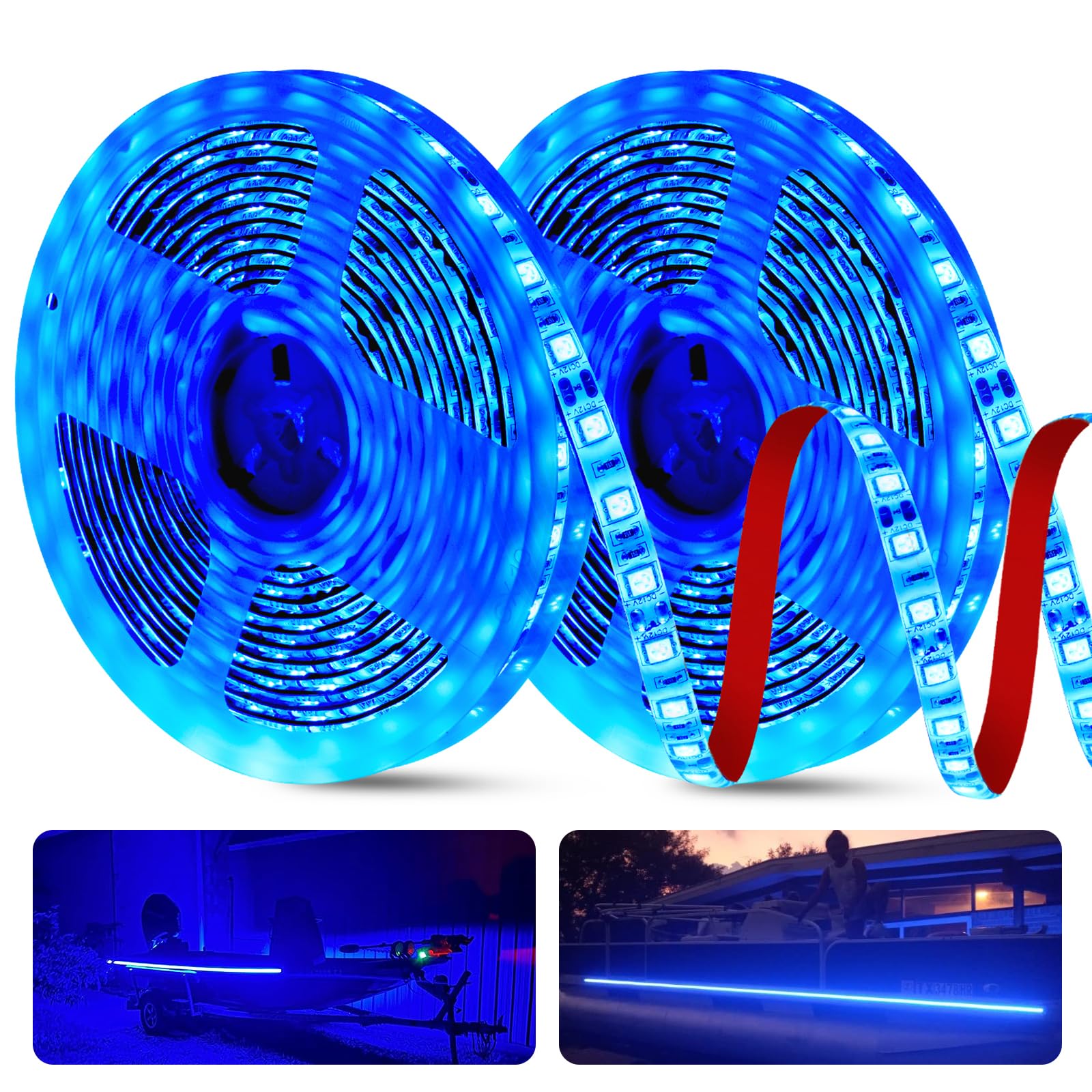 JUIOHAKY 50ft Pontoon Boat Lights Marine LED Strip Lights 12V ...