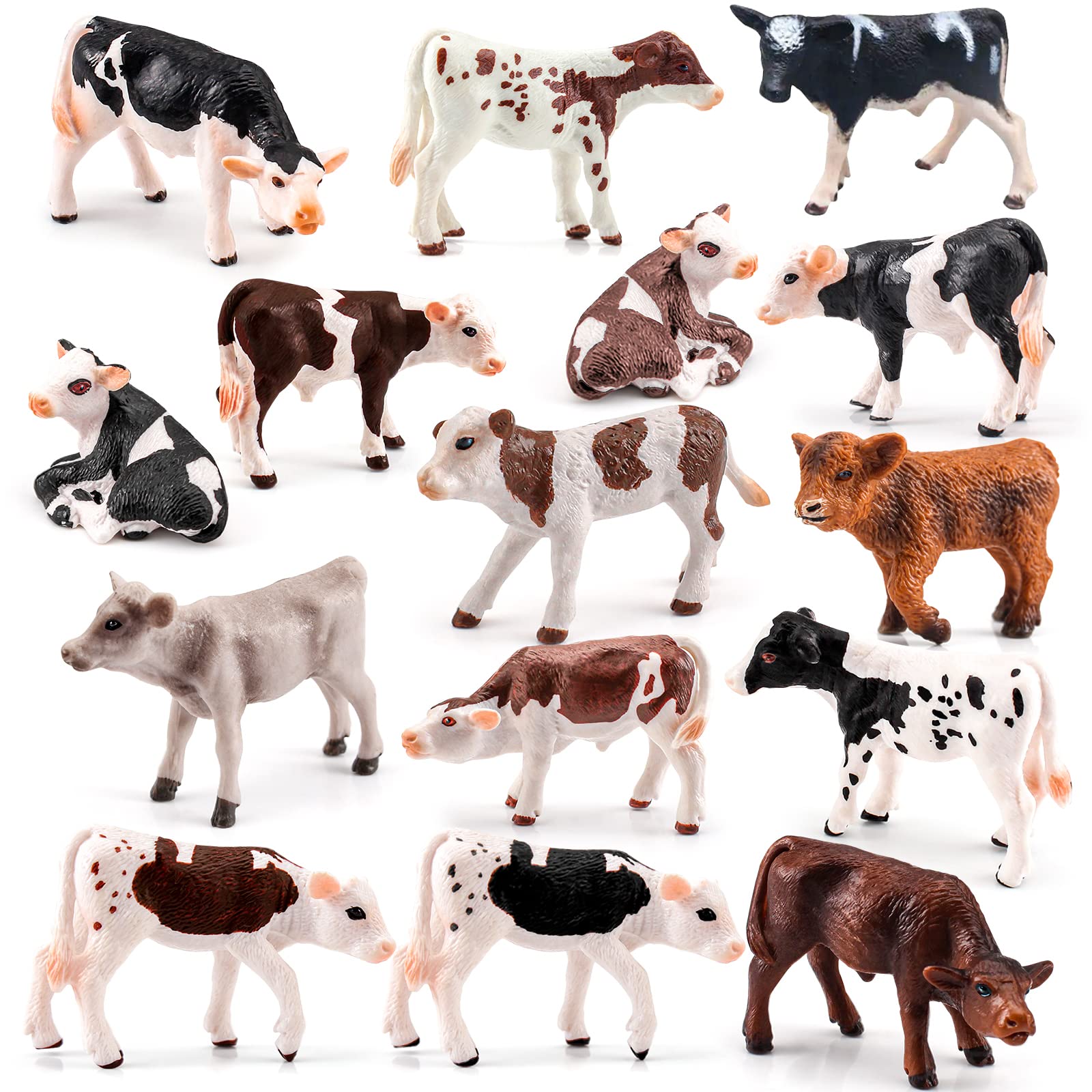 Mua Cows Figure Toys 15PCS Calves Figurines Set for Toddlers Realistic ...