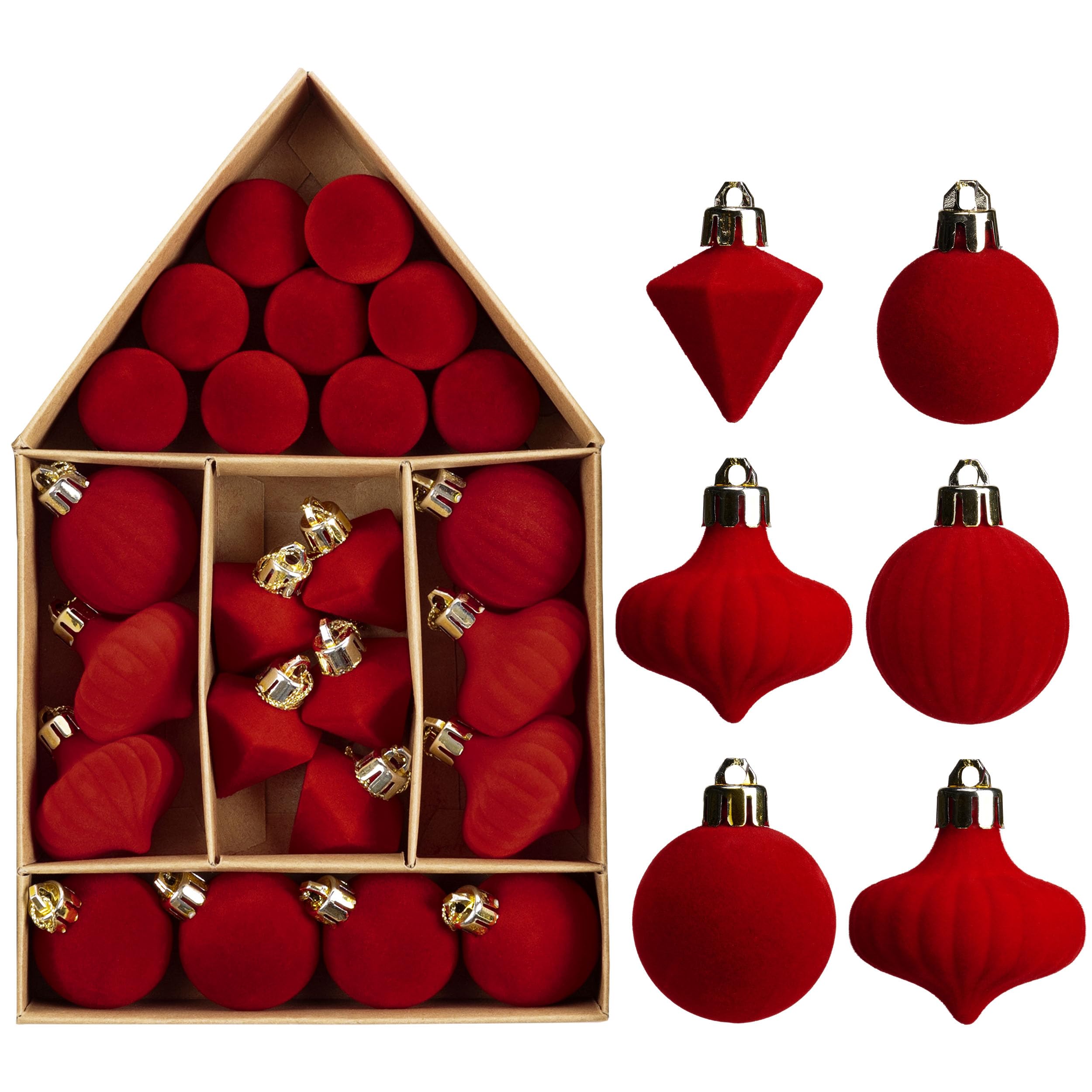 DecorbyHannah Mini Velvet Valentines Day Ornaments Decorations, 24ct ...