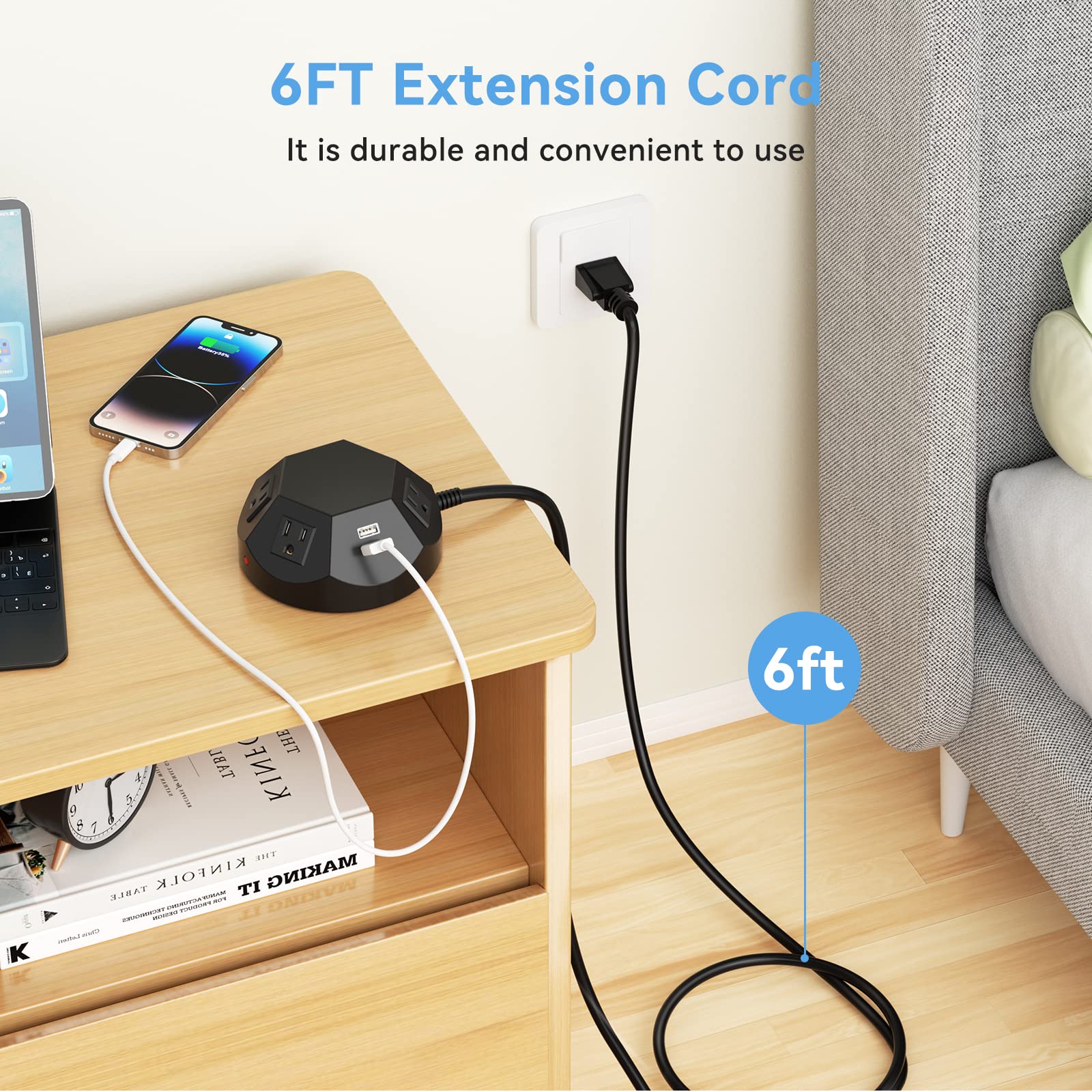 Mua BTU Hexagon Power Strip Tower, 8 in 1 Surge Protector Tower with 4 ...