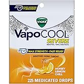 Amazon.com: Vicks VapoCOOL Severe Medicated Sore Throat Drops, Fast ...