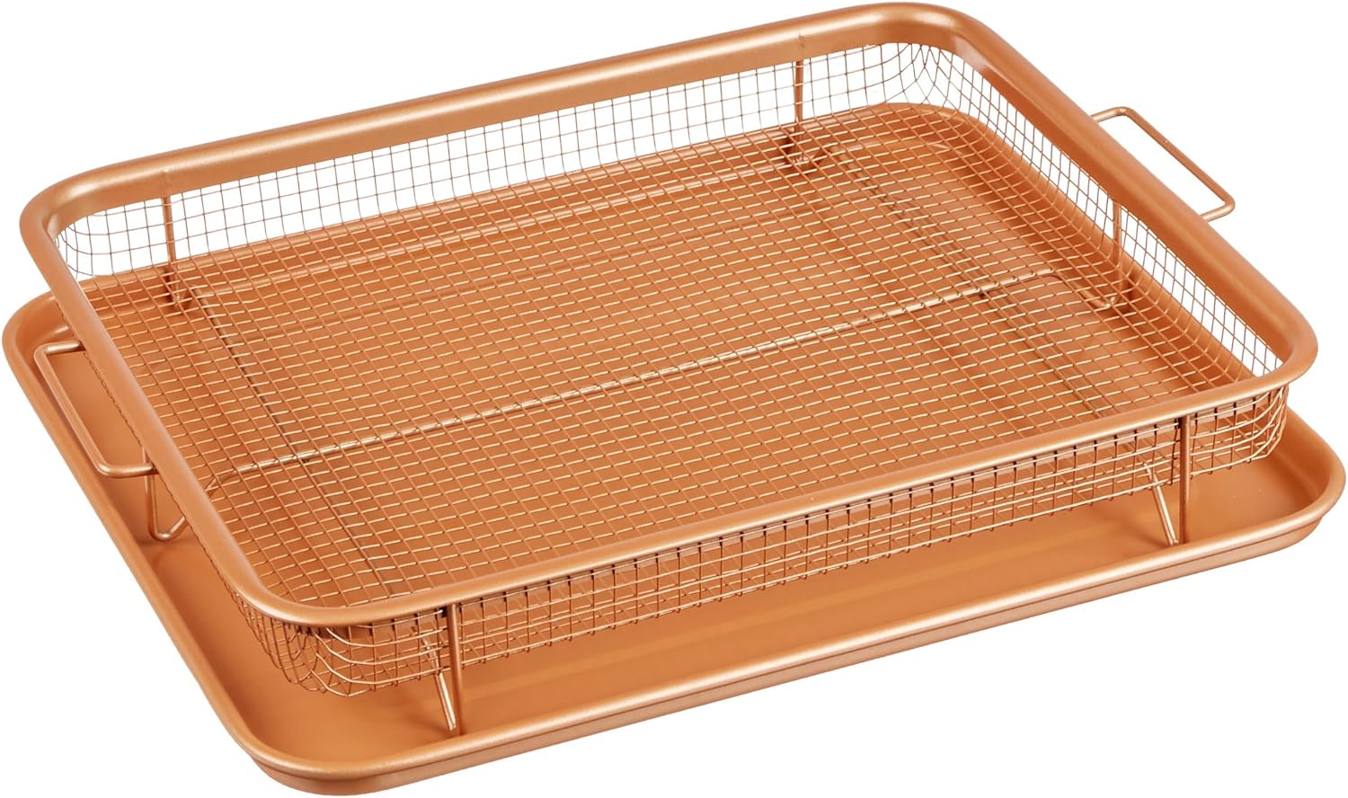 Gotham Steel 1463 Unique Elevated Nonstick Crisper Tray Large Brown ...