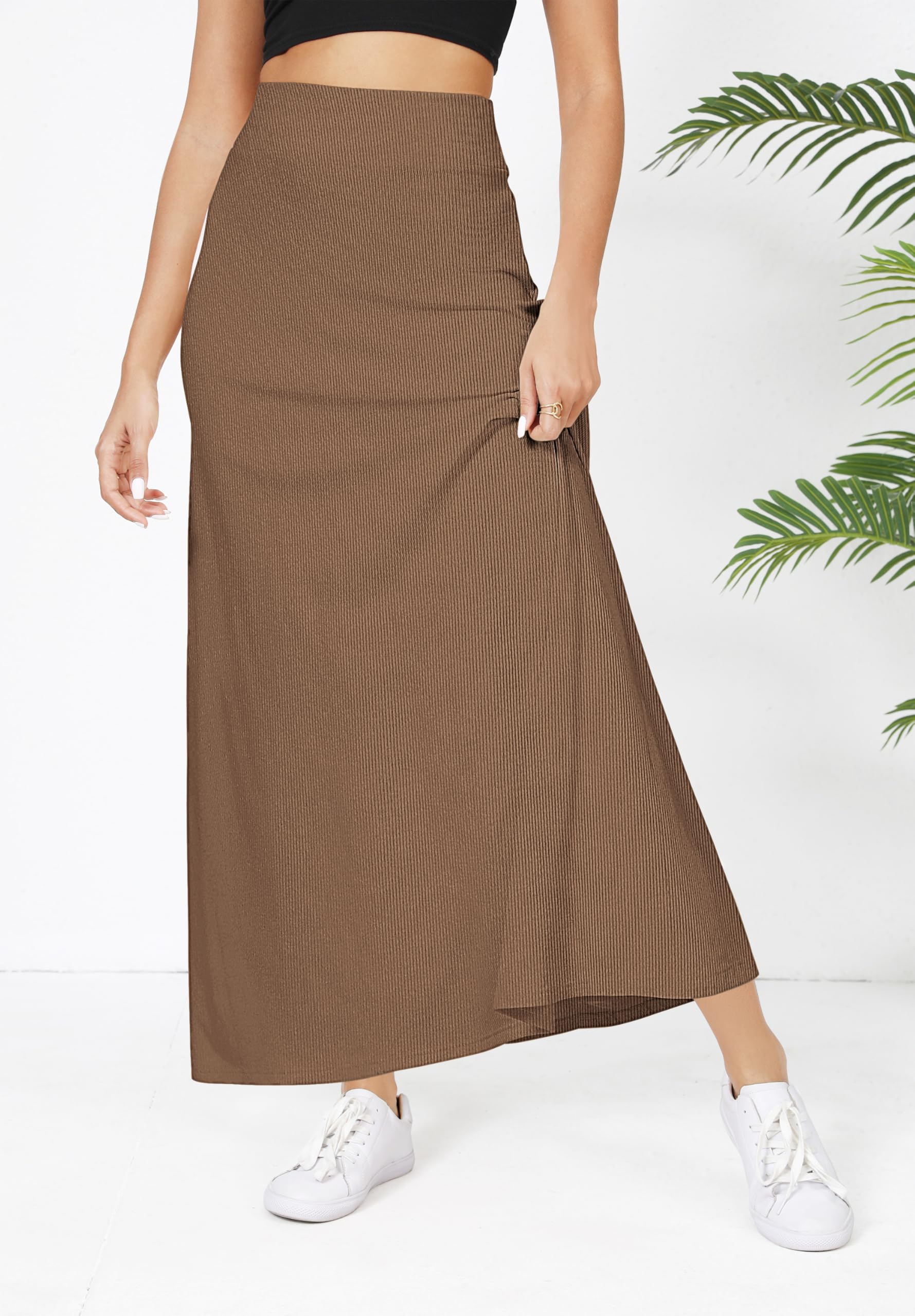Mua Urban CoCo Elastic Waist A-Line Long Maxi Skirt Below Knee for ...
