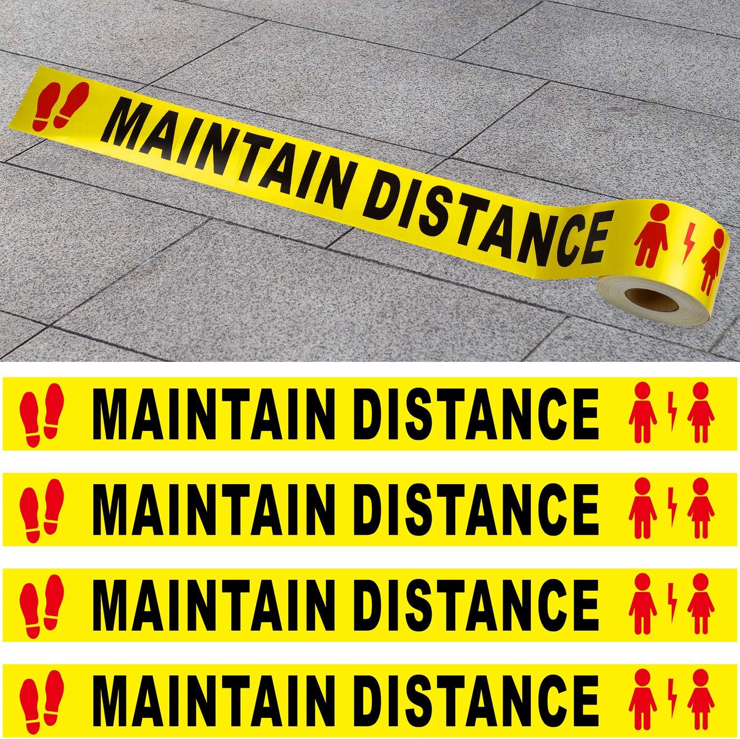 30 Pieces Social Distance Floor Decal Stickers, Maintain Distance Tape ...