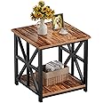 Amazon.com: GreenForest End Table with 2-Tier Storage Shelf, 24 inch ...