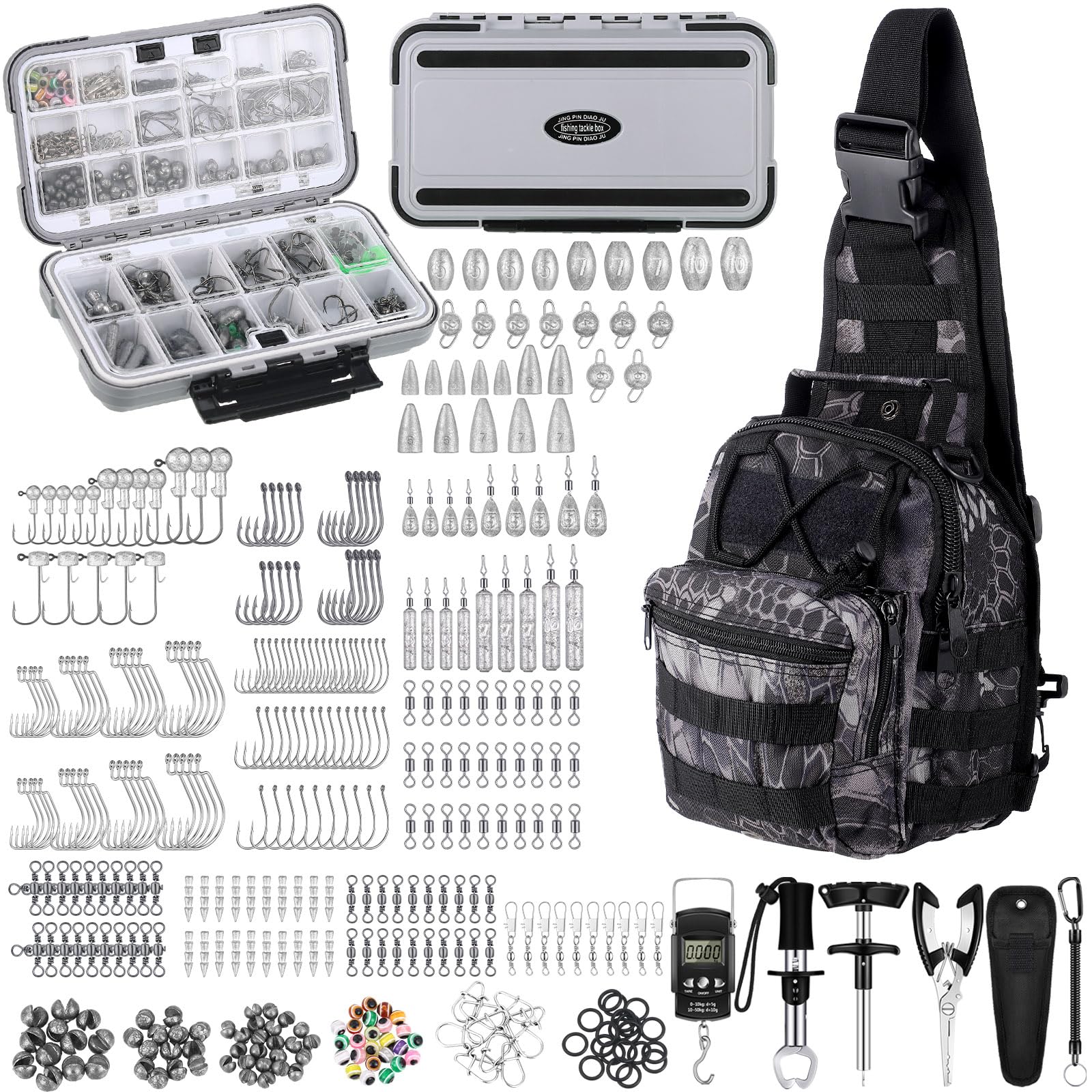 WinnerWhy 397 Pcs Fishing Tool Kit Fishing Accessories Kit Include ...