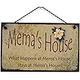 Amazon.com: 5x8 Vintage Style Sign with Magnolia Flower Saying, "Mema's ...