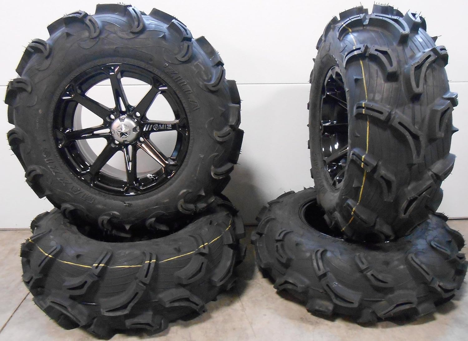 Amazon.com: Bundle - 9 Items: MSA Black Diesel 14" UTV Wheels 28" Zilla ...