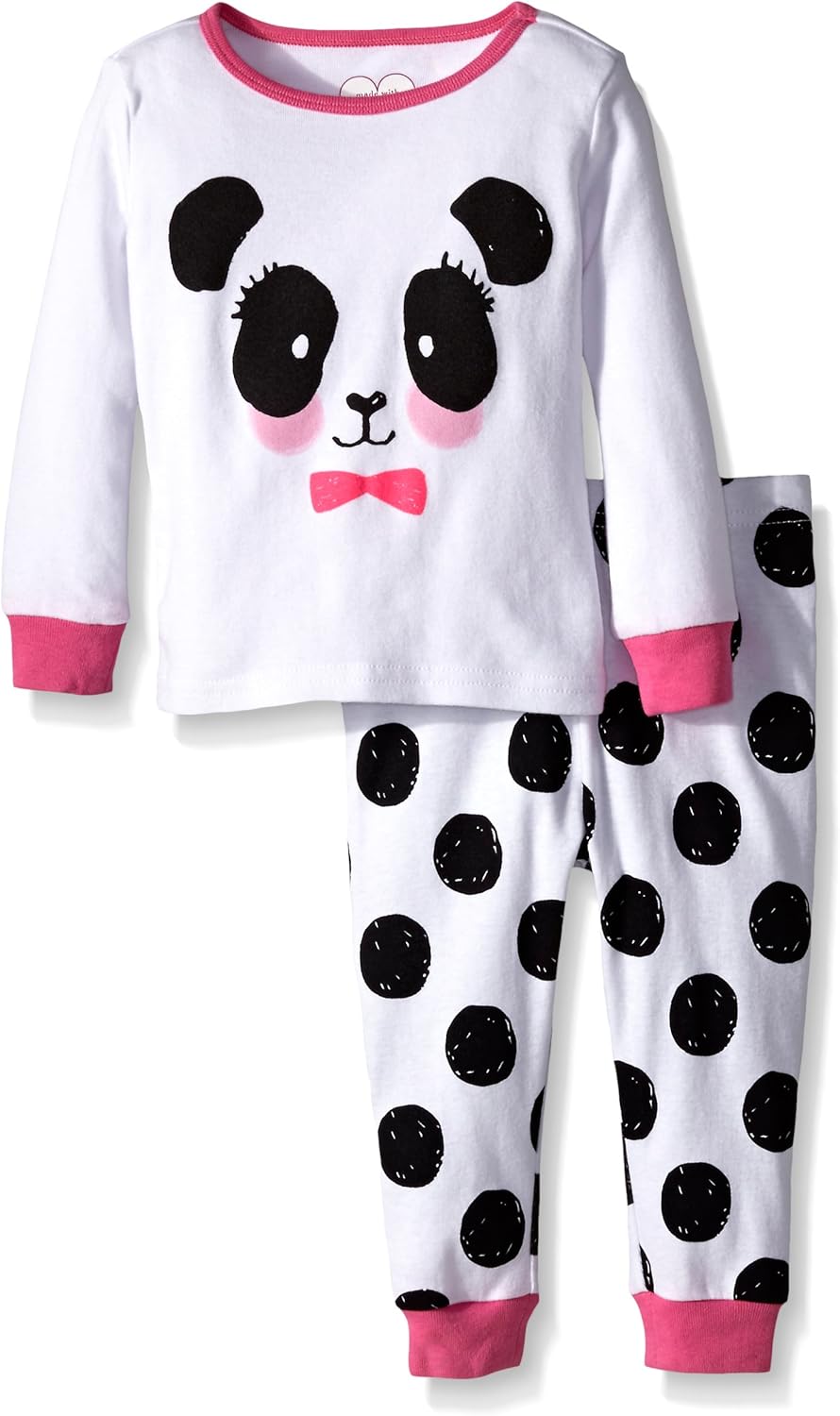 Amazon.com: The Children's Place Baby Girls' Panda 2 Pc PJ's Set, White ...