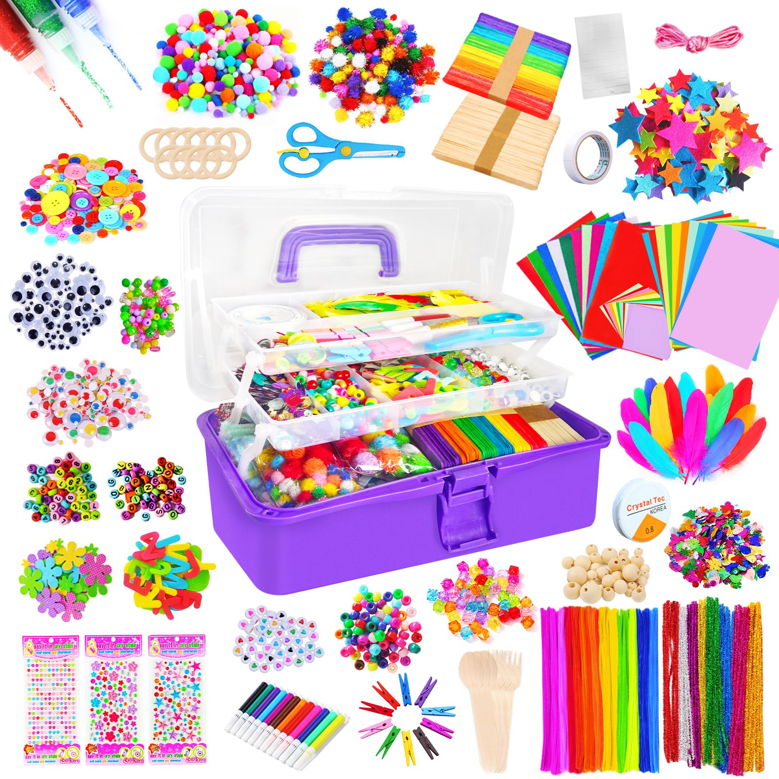 Itopstar 3000+ Kids Arts and Crafts Supplies for Kids Girls Ultimate ...