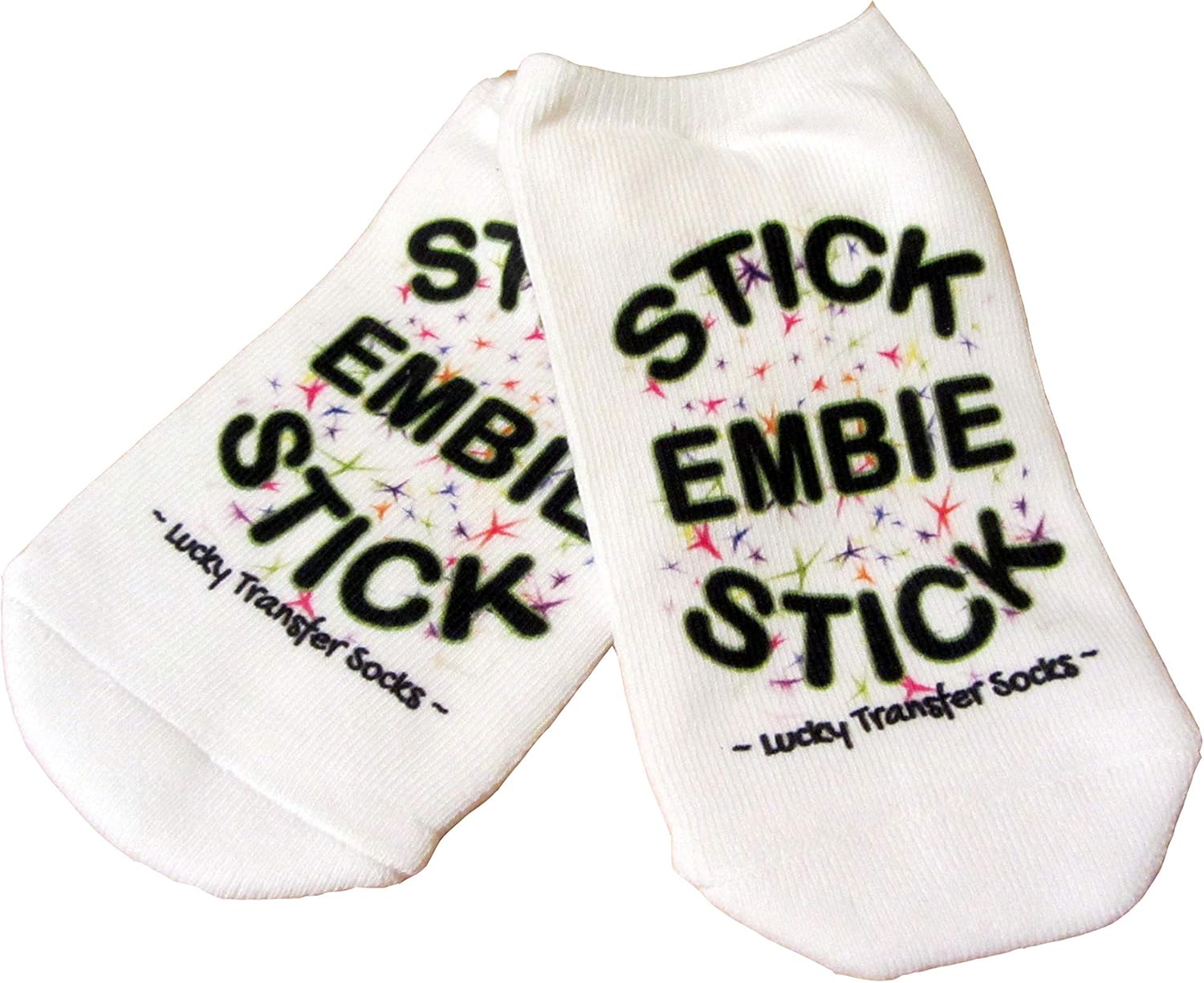 Amazon.com: Stick Embie Stick IVF Socks - baby dust, sticky thoughts ...