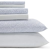Amazon.com: Laura Ashley - Queen Sheets, Cotton Percale 6-Piece Bedding ...