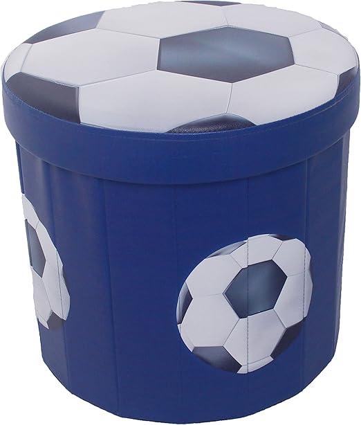 Football Boys Folding Storage Ottoman Seat Toy Box Stool Foot Rest ...