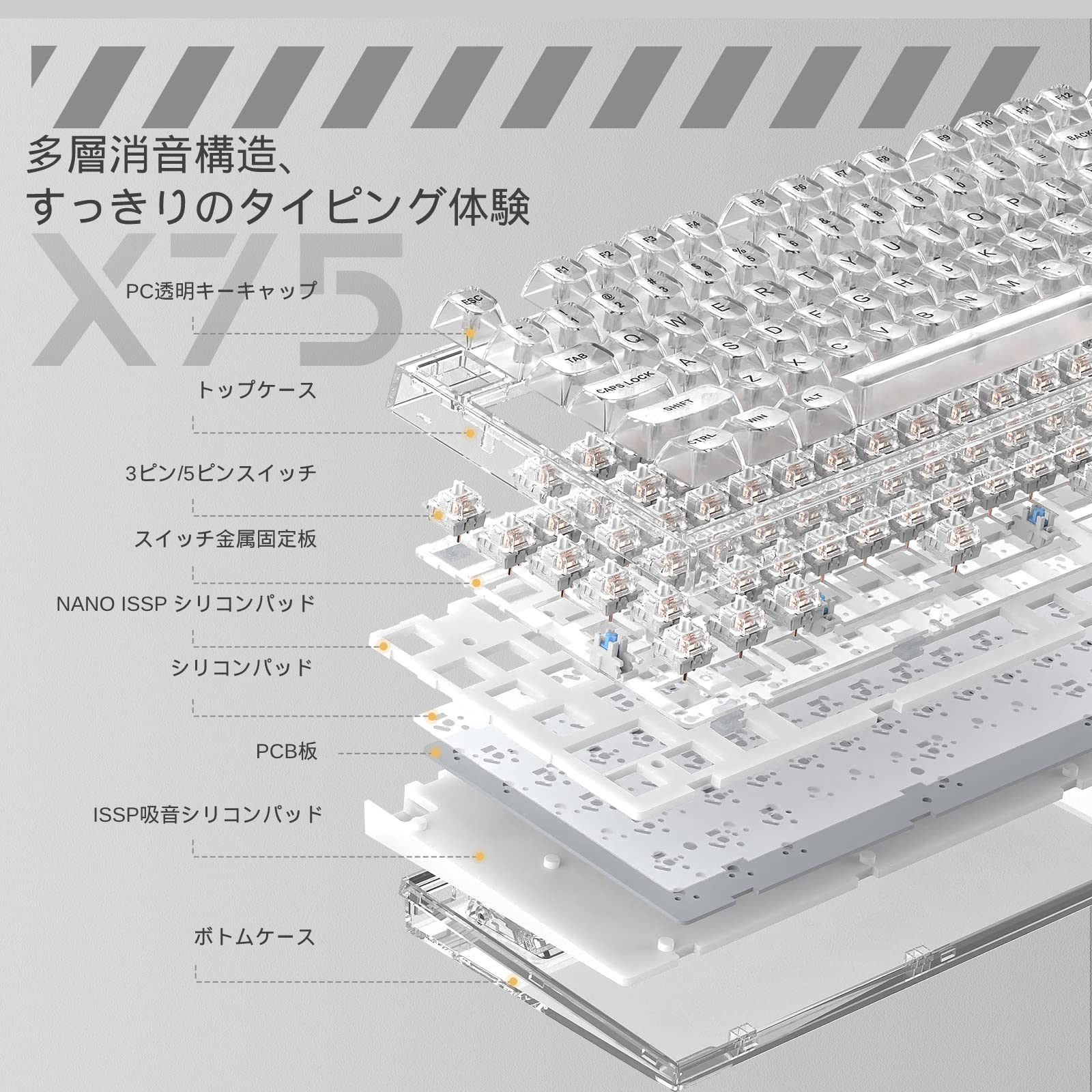 Mua MAMBASNAKE X75 Plus Mechanical Keyboard Set, Kailh Jellyfish Axis ...