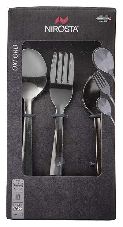 Fackelmann Stainless Steel Nirosta SS Cutlery Set- Set of 12 - Silver ...