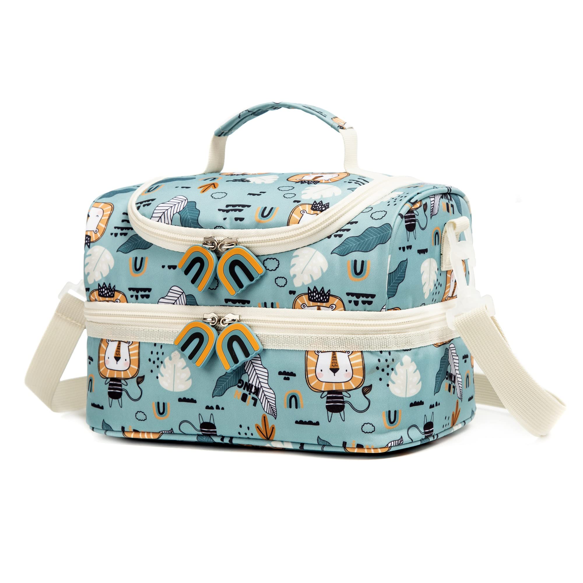 Insulated Kids Double Decker Lunch Bags Tote for Girls Boys Toddler ...