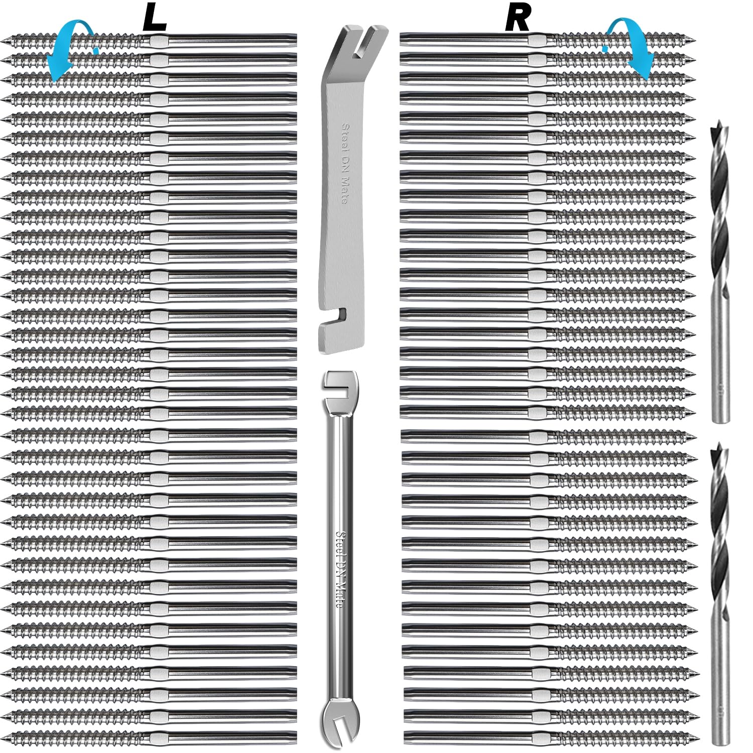 Steel DN Mate 70 Pack T316 Stainless Steel Right&Left Handed Thread ...