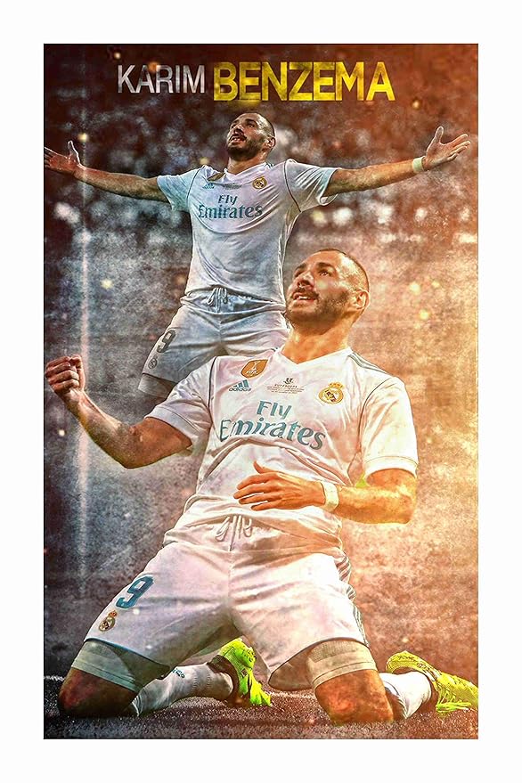 Karim Benzema Footballer Wall Poster for Room (Gloss Laminated, 12X18 ...