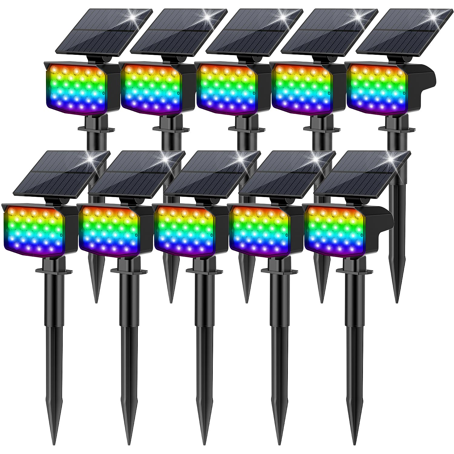 NACINIC Solar Spot Lights Outdoor Color Changing 27 LEDs Solar Light ...
