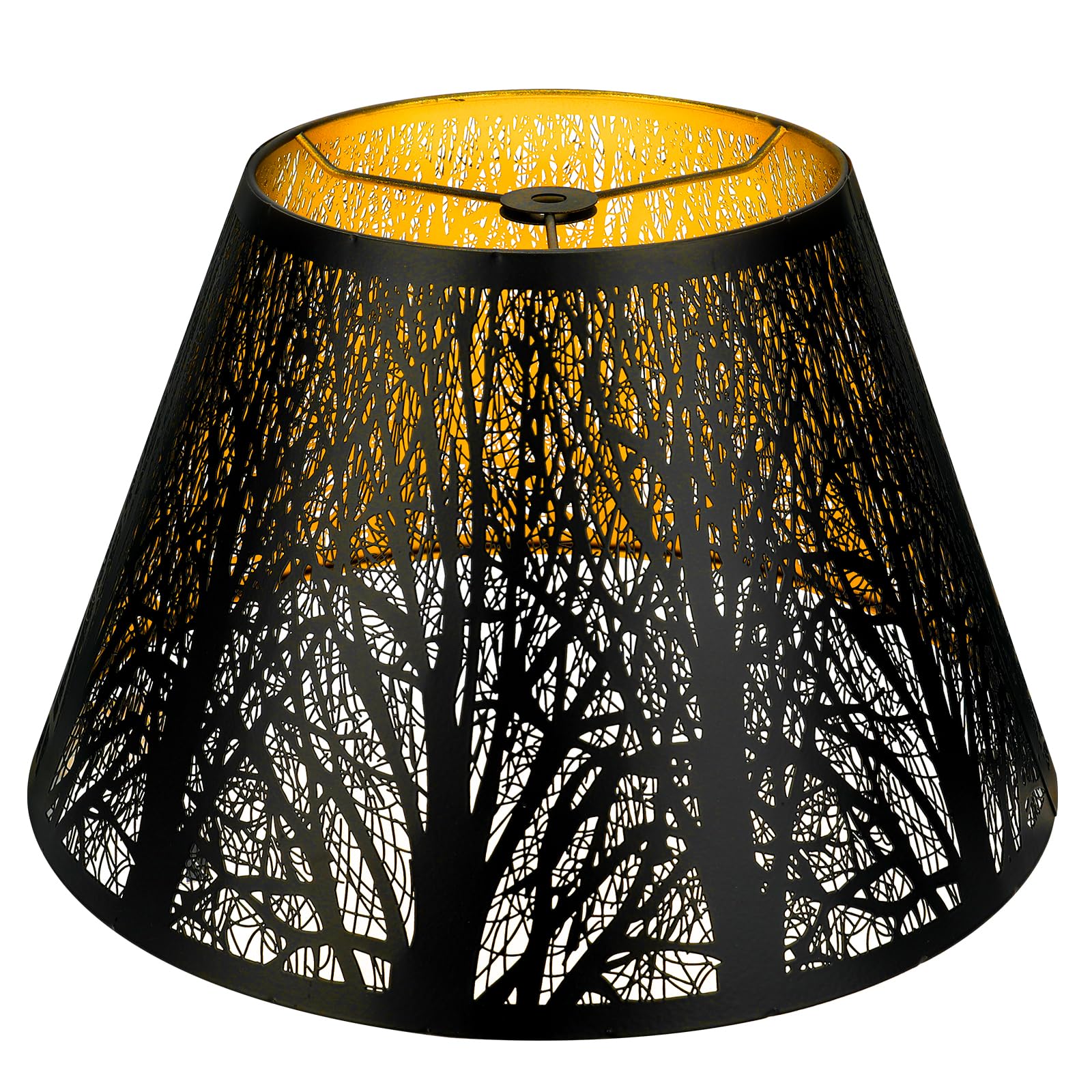 Medium Lamp Shade, ALUCSET Barrel Metal Lampshade with Pattern of Trees ...