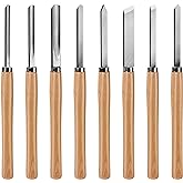 Professional Wood Turning Chisel Lathe Chisel Set with 2 Skew 1 Spear Point 1 Parting 1 Round ...