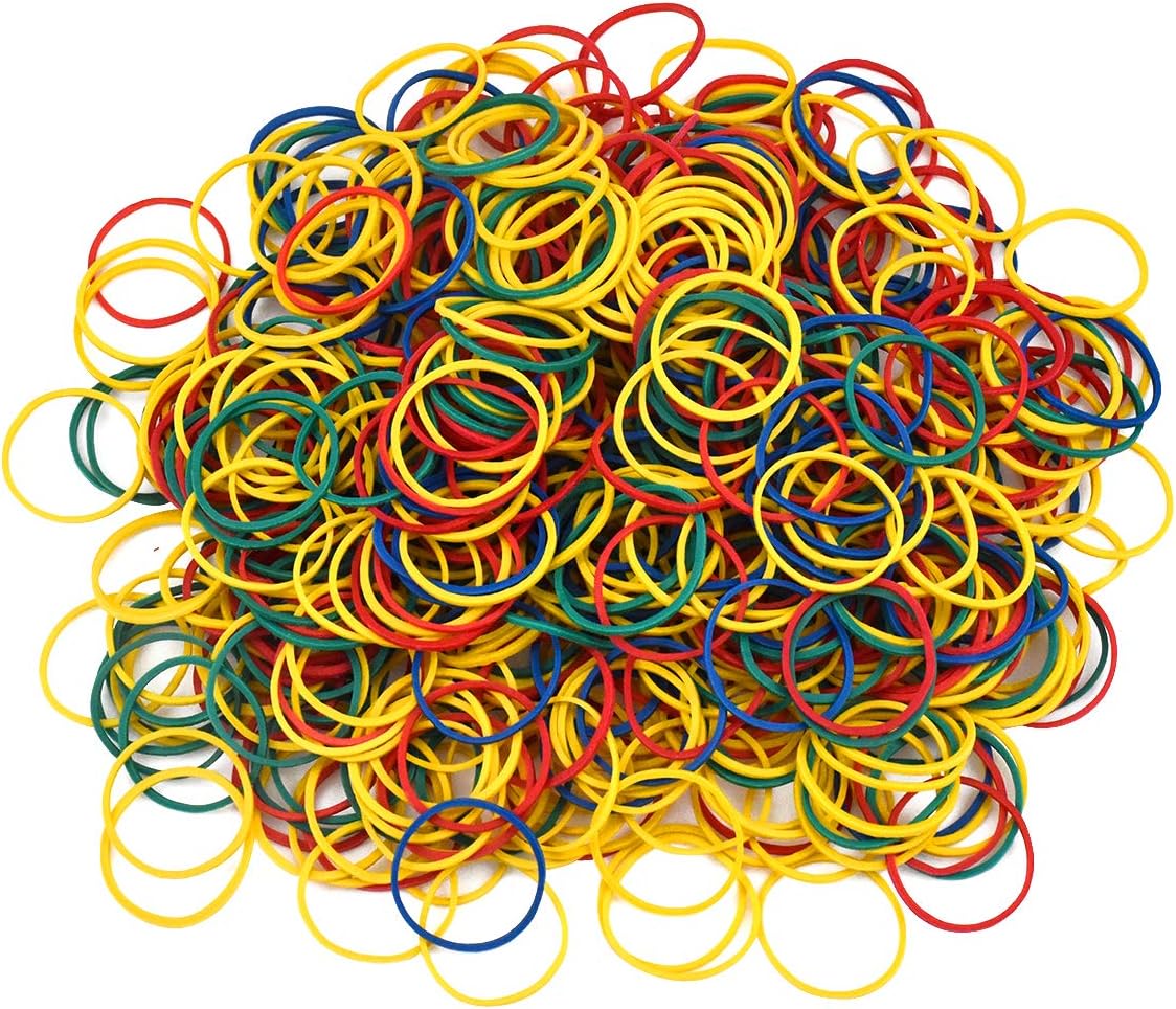 NATUCE 1000 Pieces Assorted Coloured Rubber Bands – 25mm x 1.4mm (Blue ...