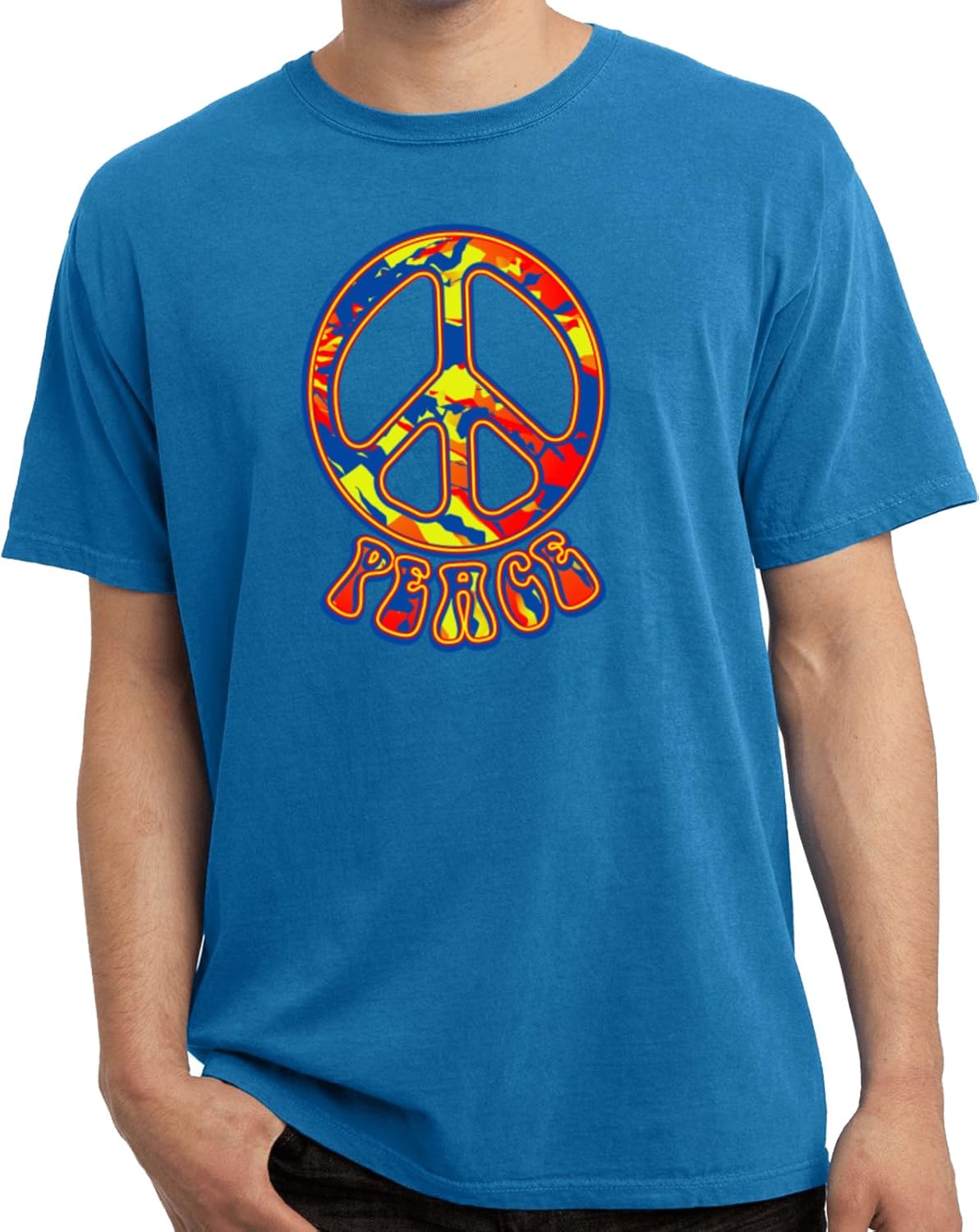 Amazon.com: Buy Cool Shirts Peace T-Shirt Funky 70's Peace Sign Pigment ...